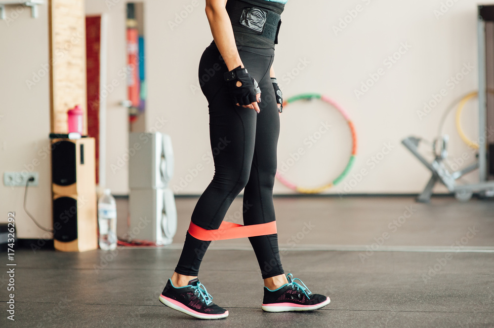 cute fit girl doing leg exercises Stock Photo | Adobe Stock