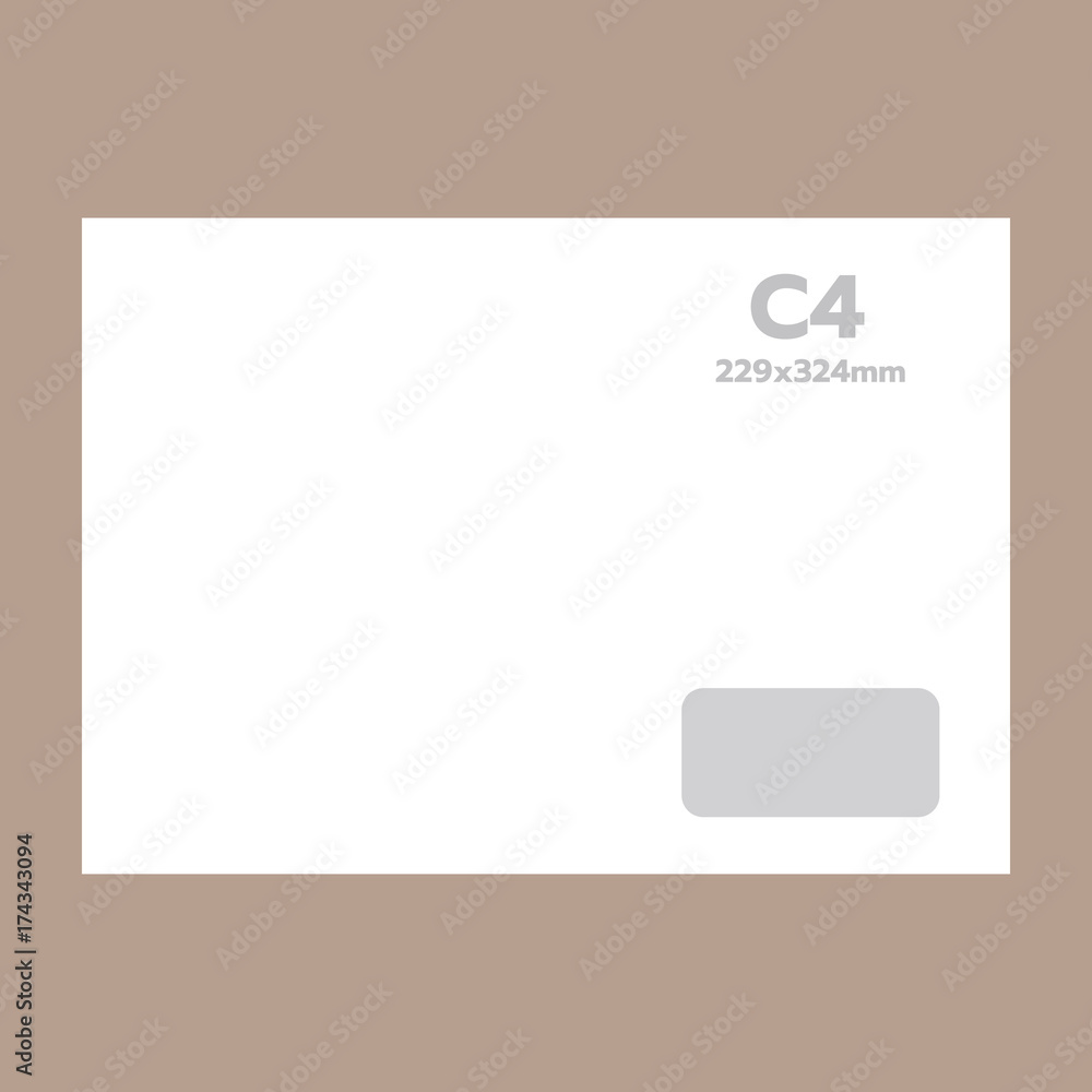C4 envelope mockup, realistic style Stock Vector | Adobe Stock