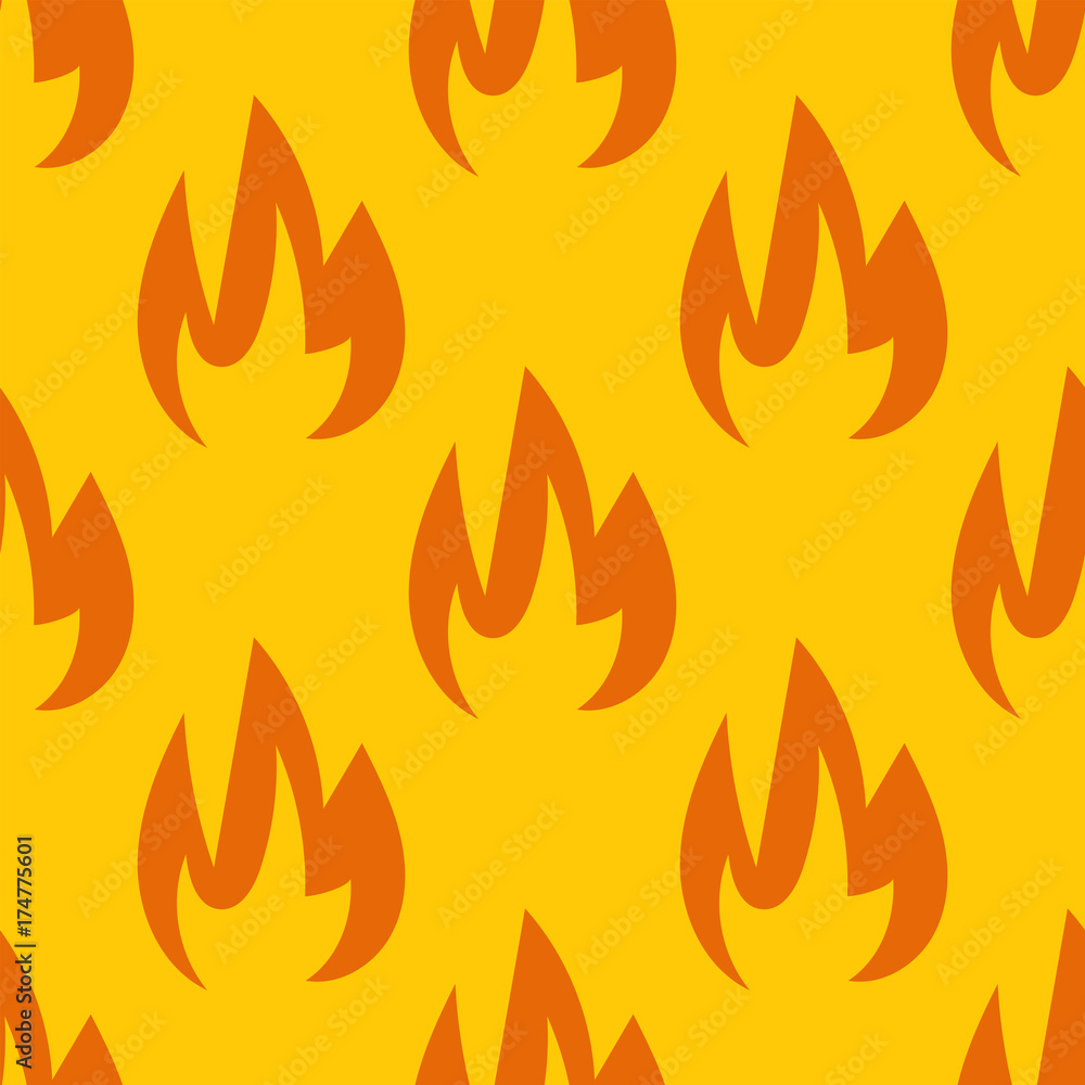 Fire symbols seamless pattern vector illustration spurts of flame red ...