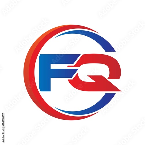 fq logo vector modern initial swoosh circle blue and red - Buy this ...