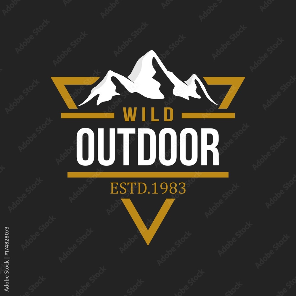 Adventure and outdoor logo design template Stock Vector | Adobe Stock