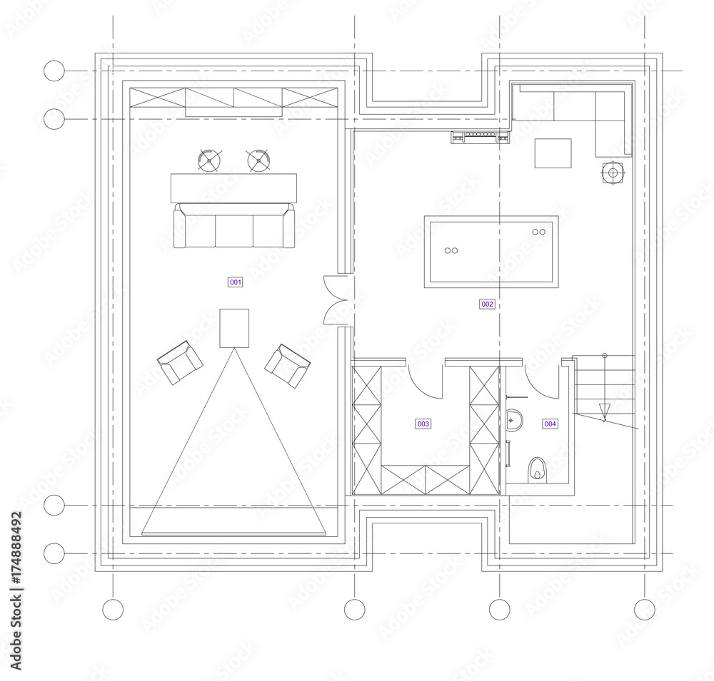 Standard living room furniture symbols set Stock Vector | Adobe Stock