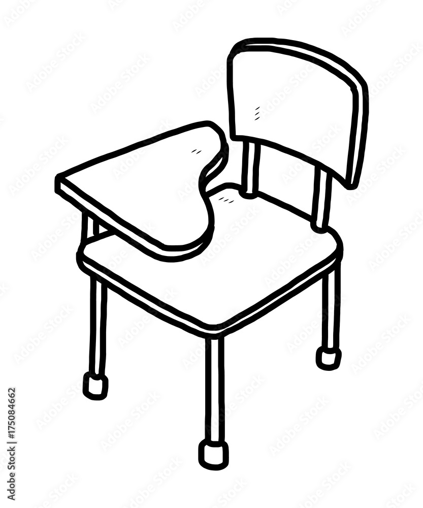 lecture chair / cartoon vector and illustration, black and white, hand ...
