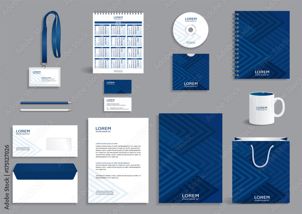 Blue corporate identity design template Stock Vector | Adobe Stock
