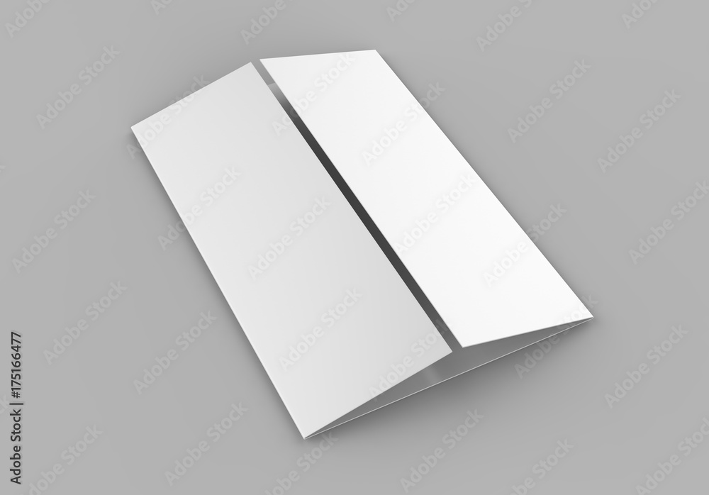 Single open gate fold brochure, 3 panel and six pages leaflet. blank ...