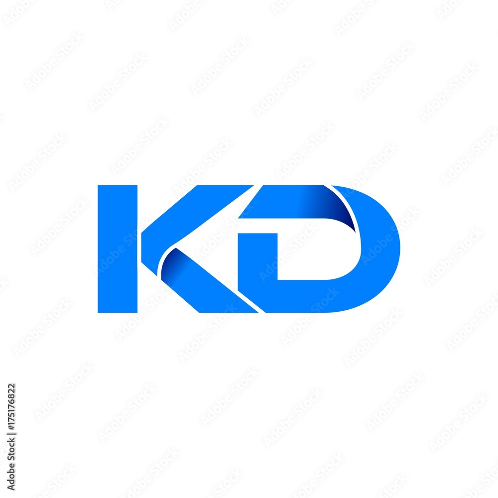 kd logo initial logo vector modern blue fold style Stock Vector | Adobe ...