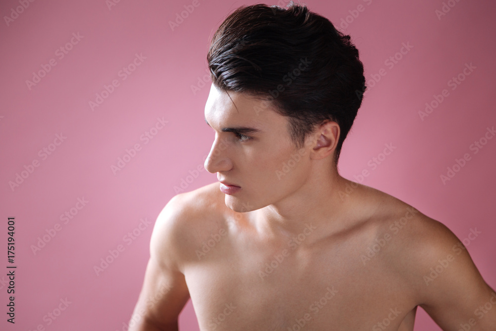 Handsome boy posing without clothes Stock Photo | Adobe Stock