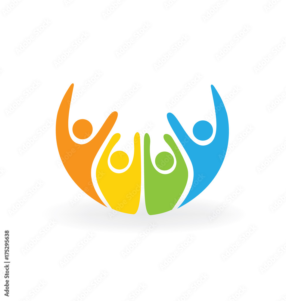 Happy people logo vector Stock Vector | Adobe Stock