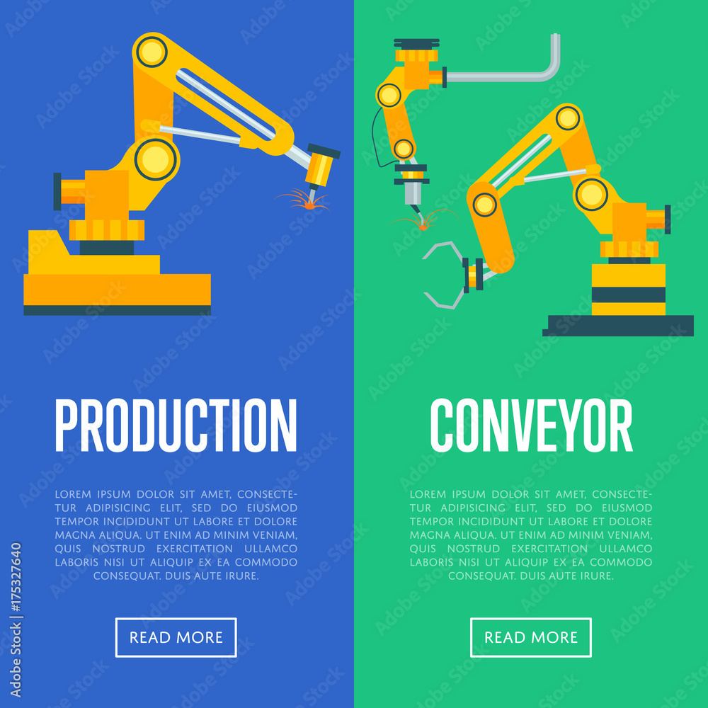 Modern production line concept. Industrial engineering systems ...