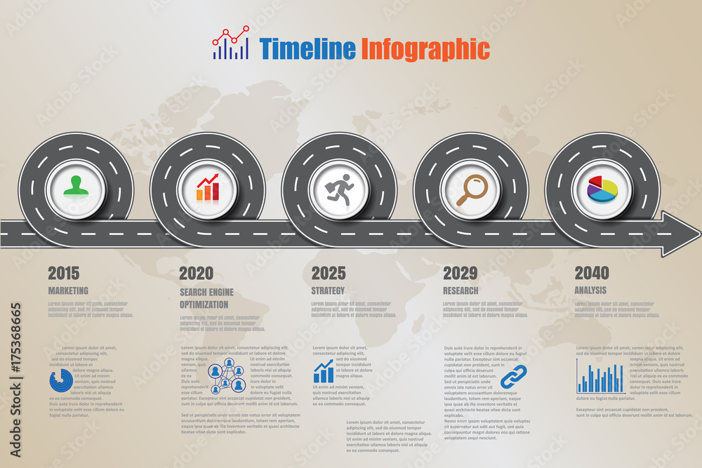 Business road map timeline infographic icons designed for abstract ...