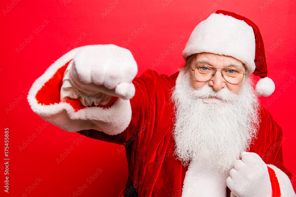 Father christmas beats fists, knuckle. Newyear fight, fit, boxer ...