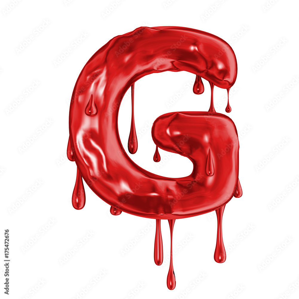 Blood font halloween horror letter G Stock Illustration | Adobe Stock