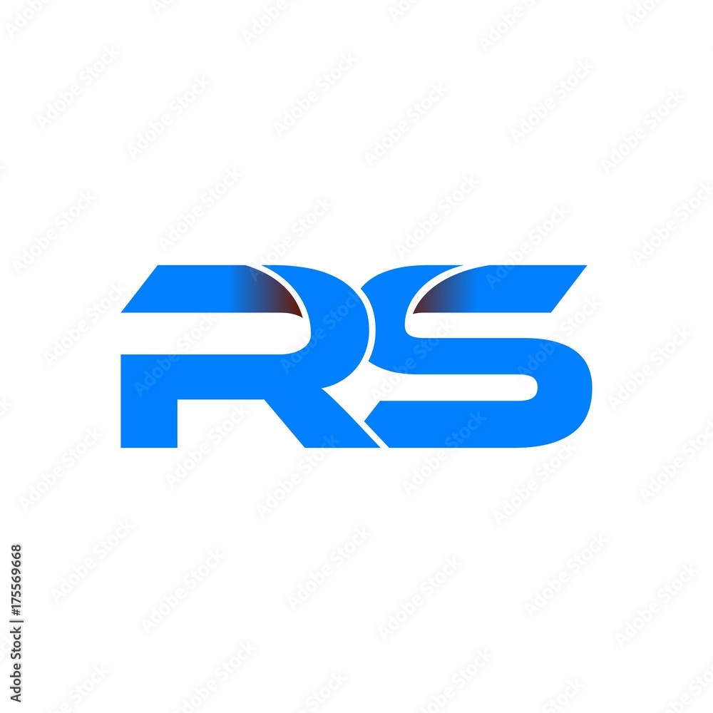 rs logo initial logo vector modern blue fold style Stock Vector | Adobe ...