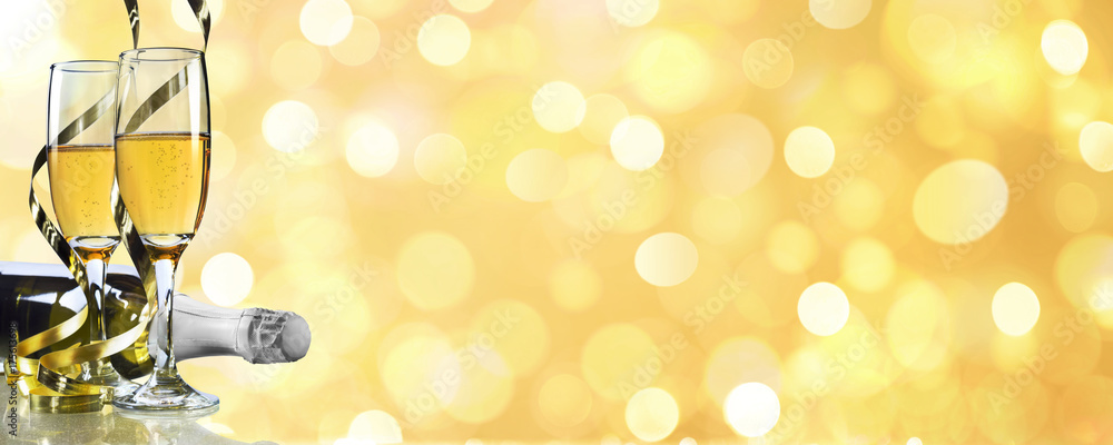 toast champagne banner, golden background Stock Photo | Adobe Stock