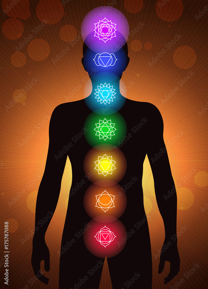 chakras location in human body vector Stock Vector | Adobe Stock