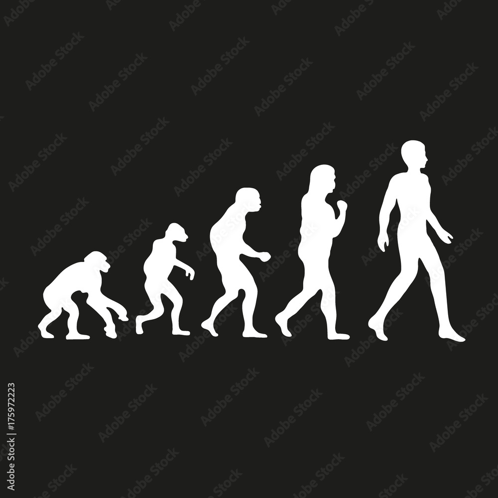 Darwin evolution of human Stock Vector | Adobe Stock