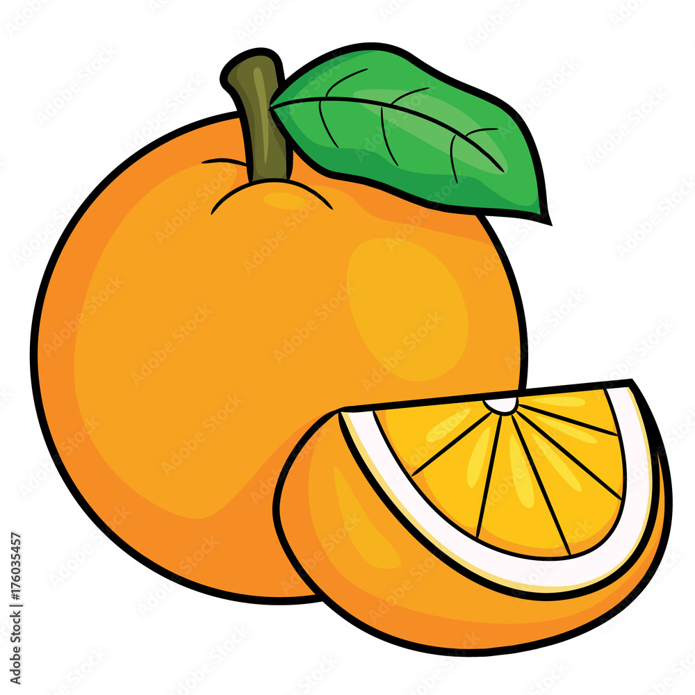 Orange Cartoon Illustration of cute cartoon orange. 素材庫向量圖 | Adobe Stock