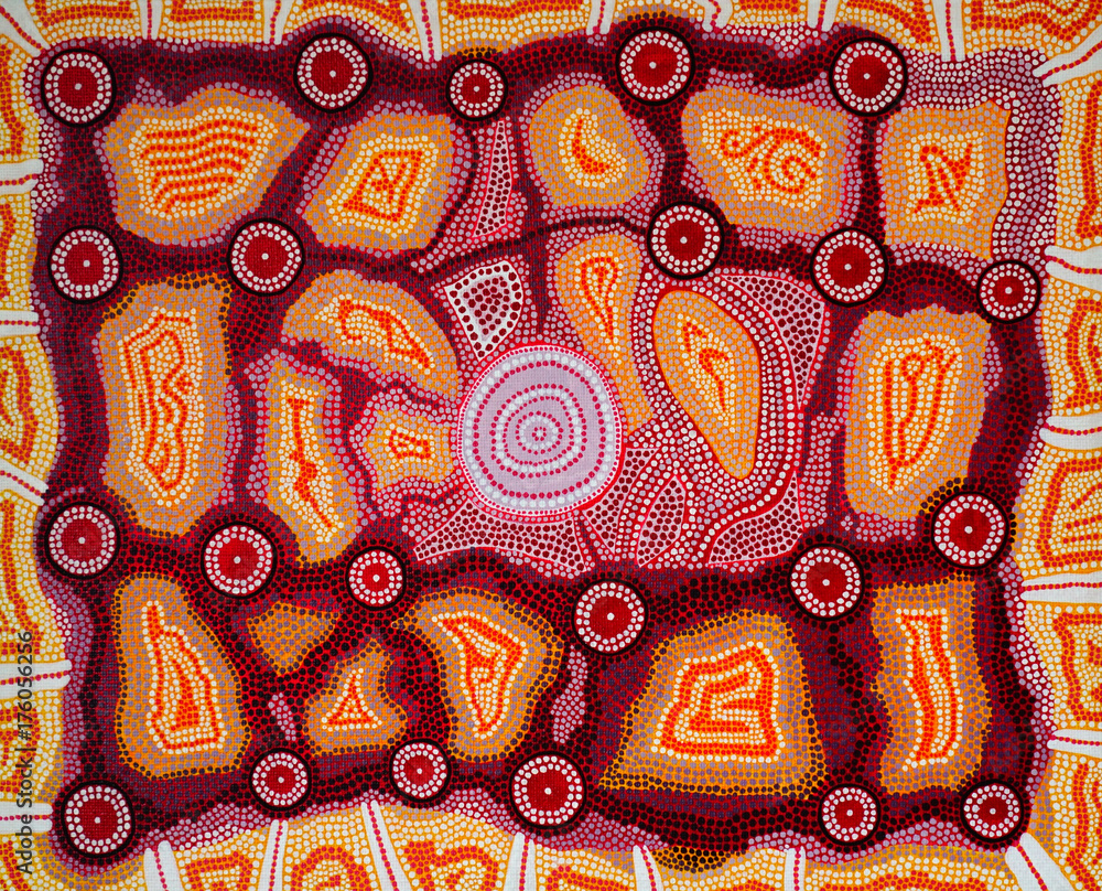 Aboriginal art - dot painting Stock Photo | Adobe Stock