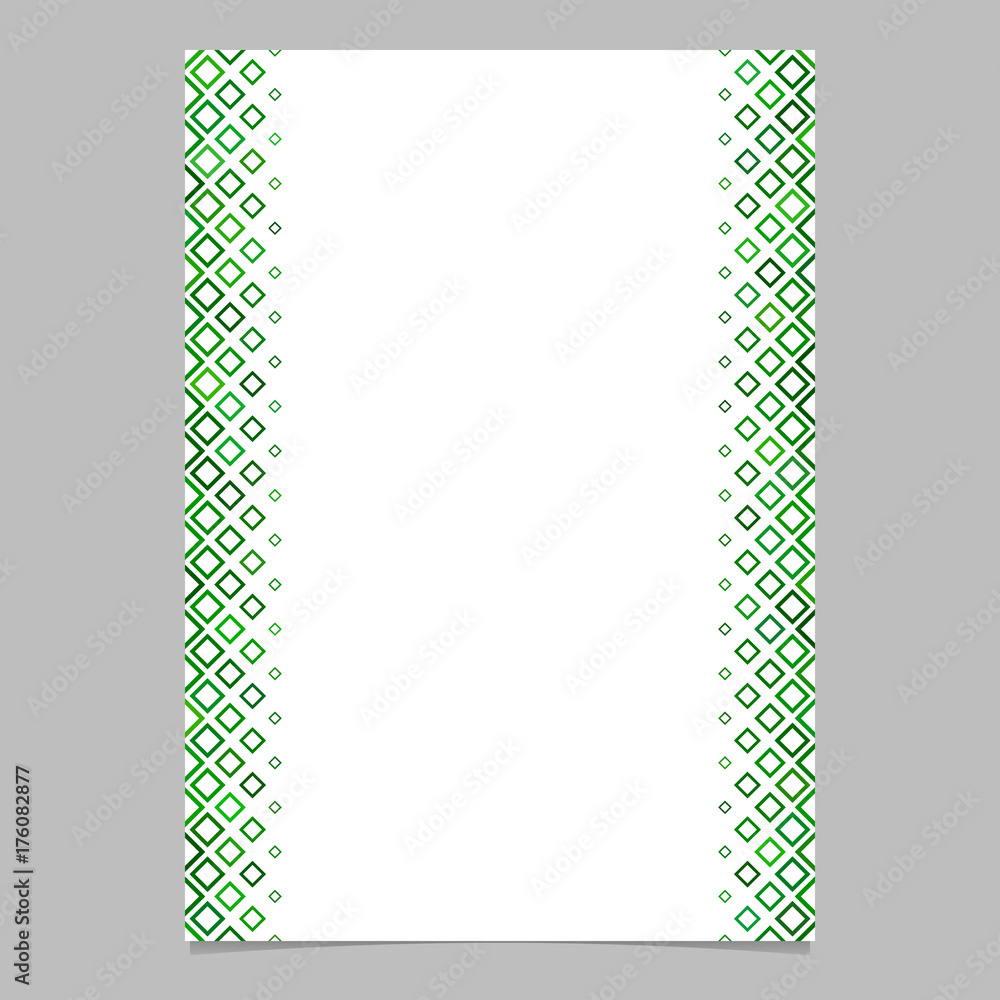 Diagonal square pattern page border template - vector graphic design from squares in green tones ...