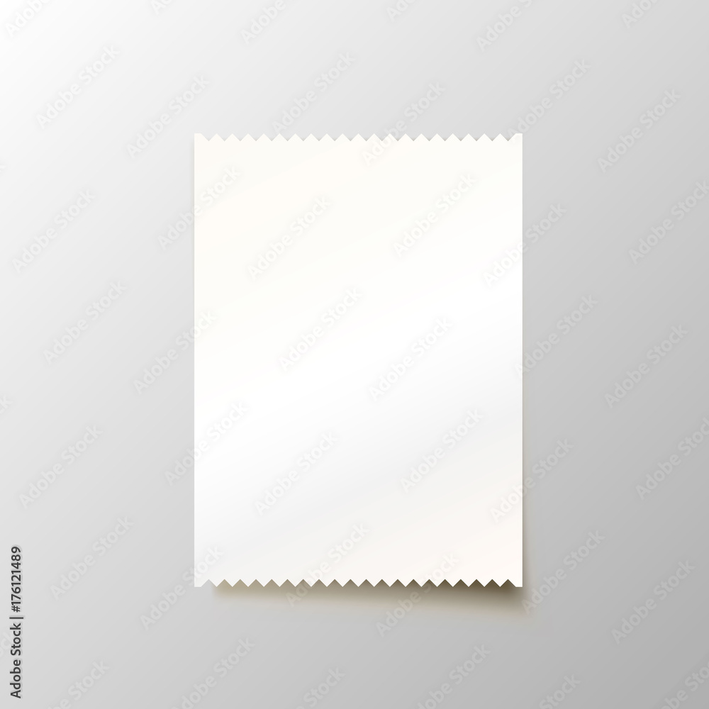 Paper blank cheque on the white background. Vector illustration Stock ...