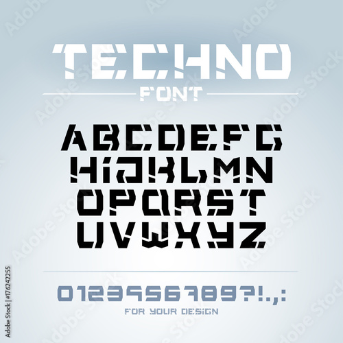 Technology font. Geometric, sport, futuristic, future techno alphabet ...