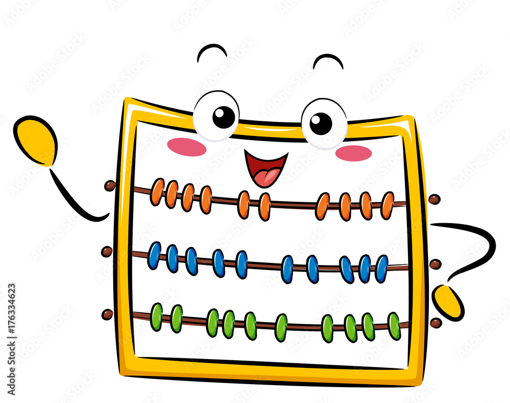 Math Abacus Mascot Illustration Stock Vector | Adobe Stock