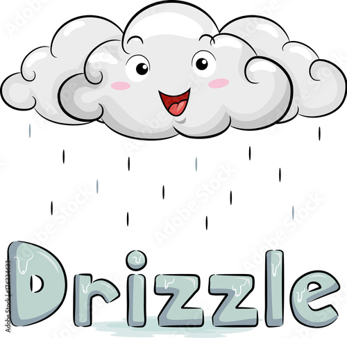Cloud Mascot Drizzle Illustration Stock Vector | Adobe Stock