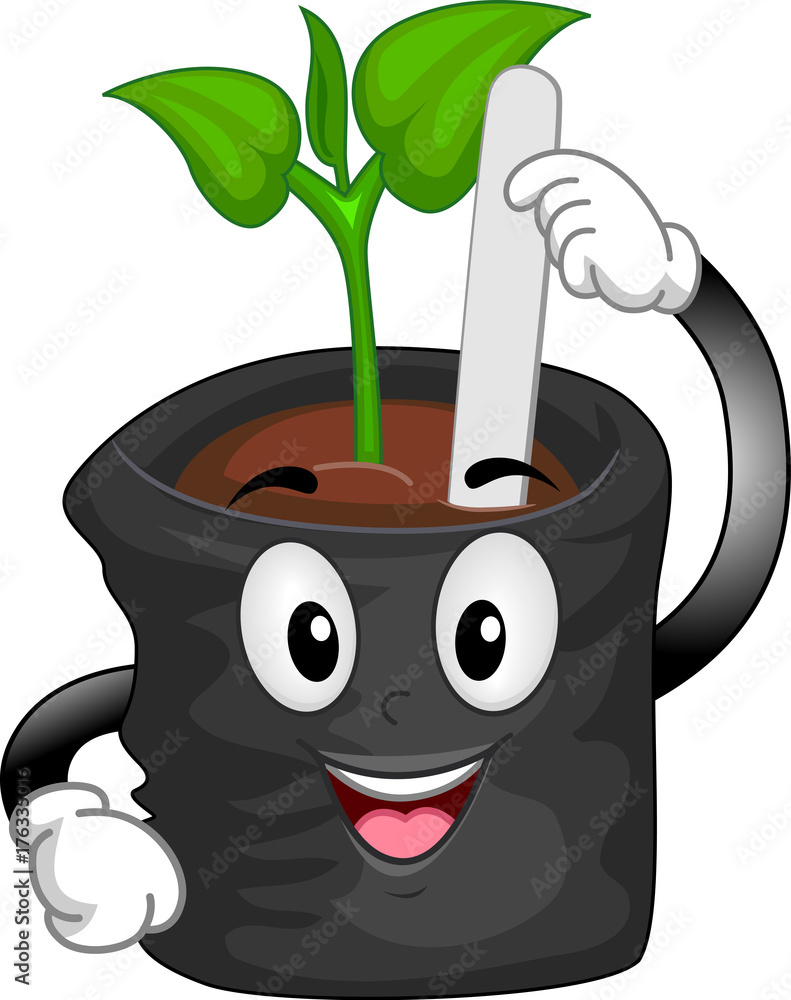 Seedling Plant Mascot Label Marker Illustration Stock Vector | Adobe Stock