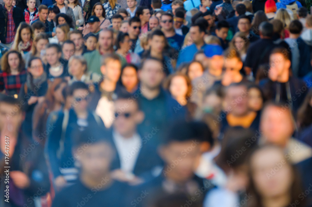 Crowd of people on the street. No recognizable faces Stock Photo ...