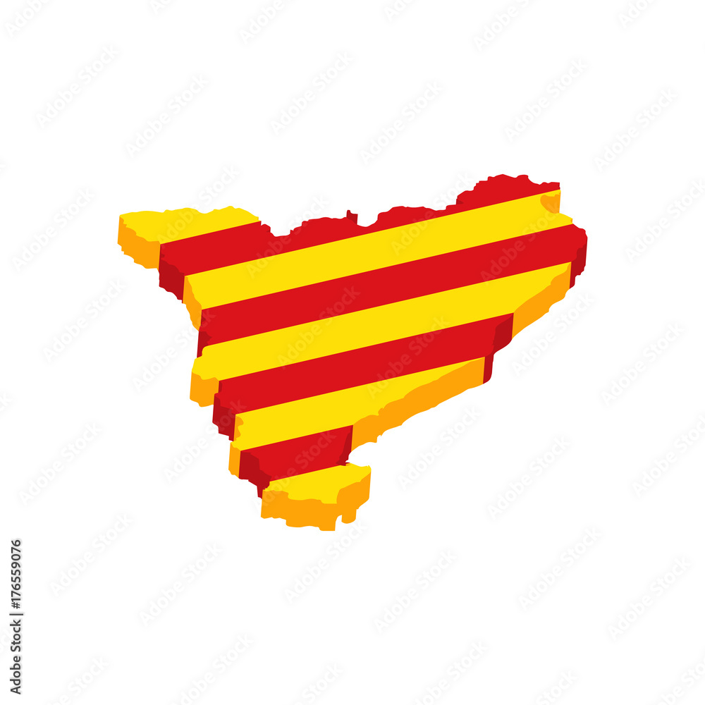 Catalonia 3d barcelona map border flag icon illustration Stock Vector ...