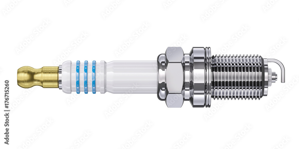 Car spark plug. View in side isolated on white background Stock ...