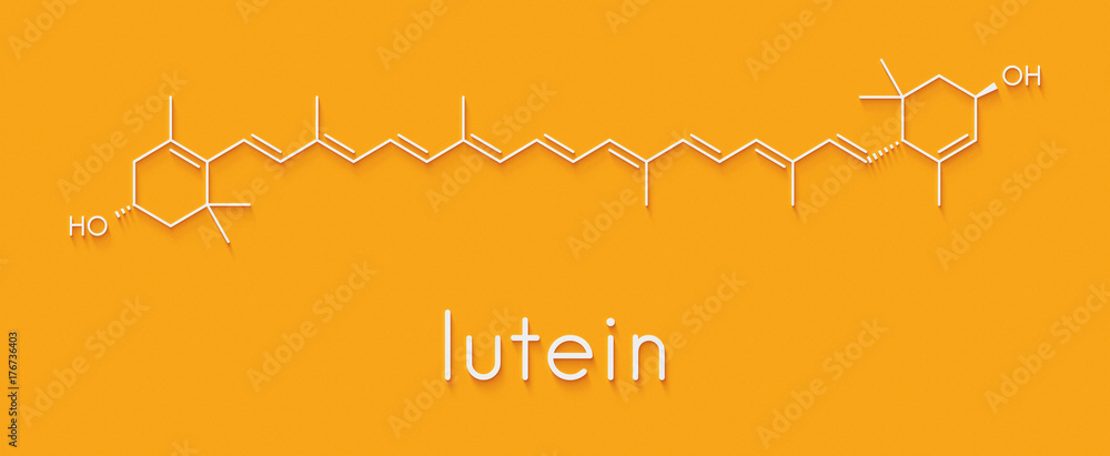 Lutein yellow-orange plant pigment molecule. Used as food and feed ...