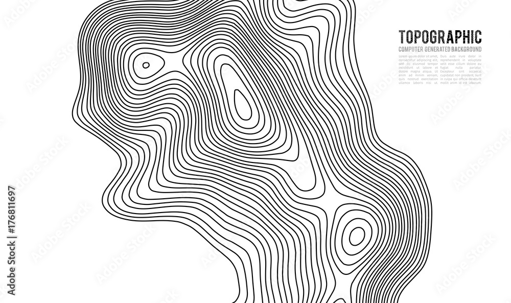 Topographic map contour background. Topo map with elevation. Contour ...