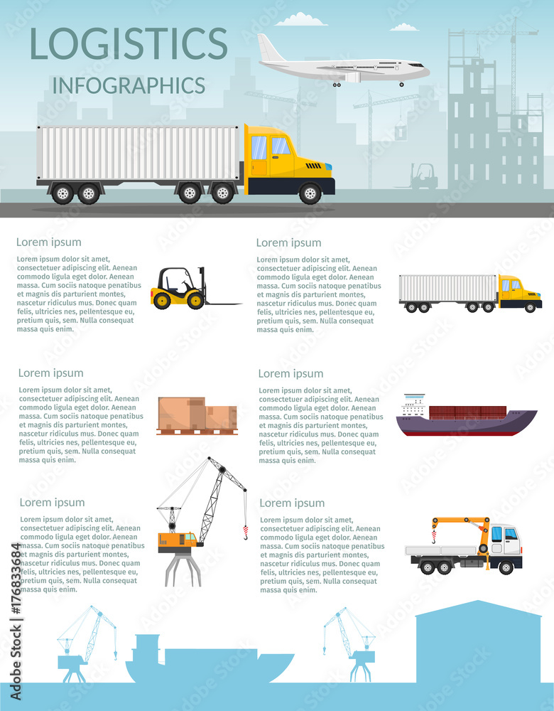 Logistics infographic elements and transportation concept vector web ...