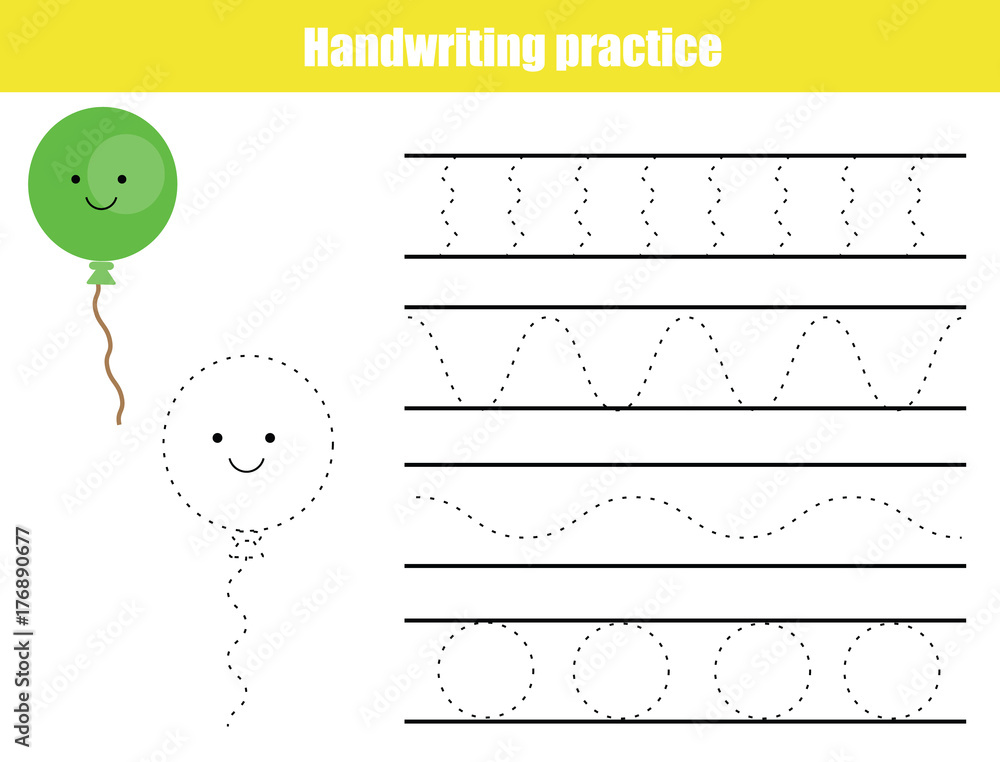 Handwriting practice sheet. Educational children game, printable ...