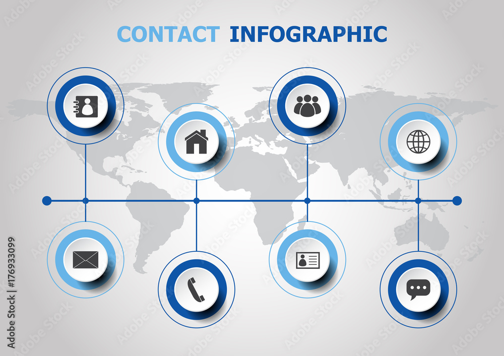 Infographic design with contact icons Stock Vector | Adobe Stock