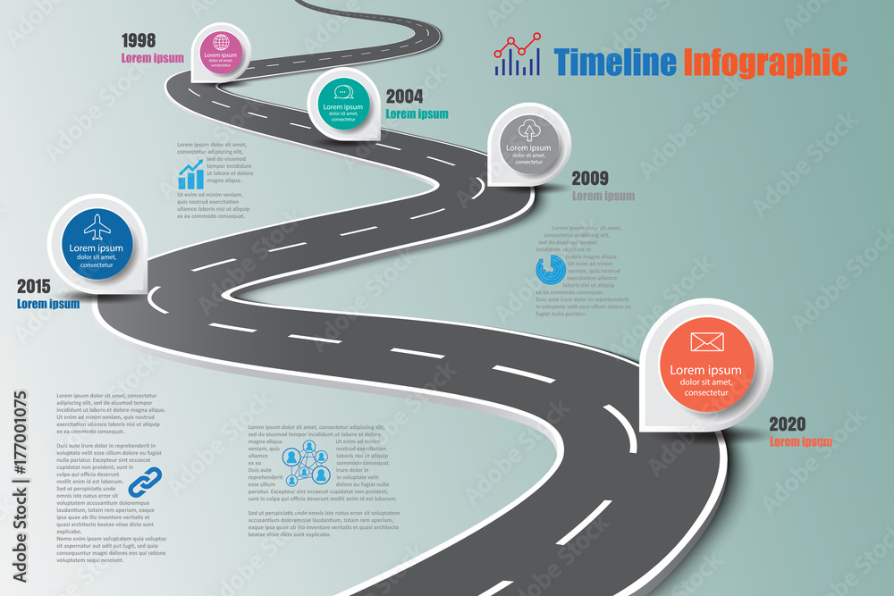 Business road map timeline infographic icons designed for abstract ...