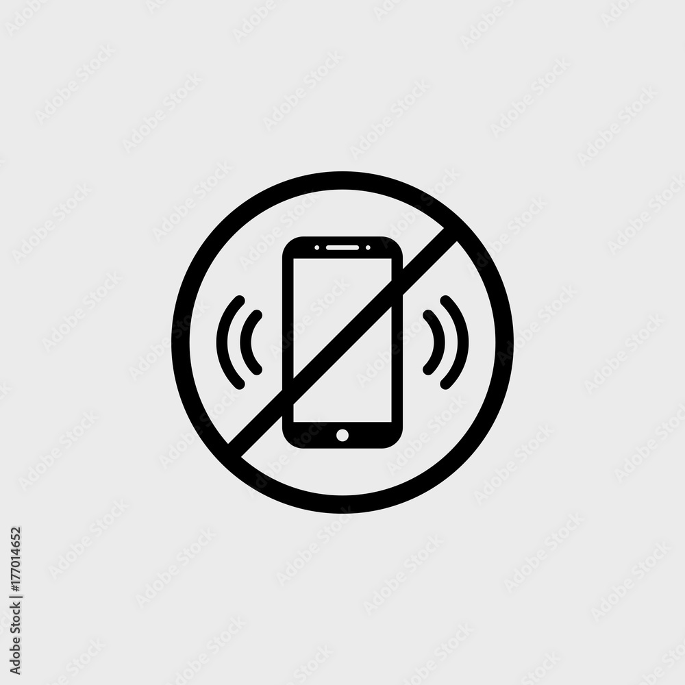 No phone zone flat vector icon on a gray background Stock Vector ...