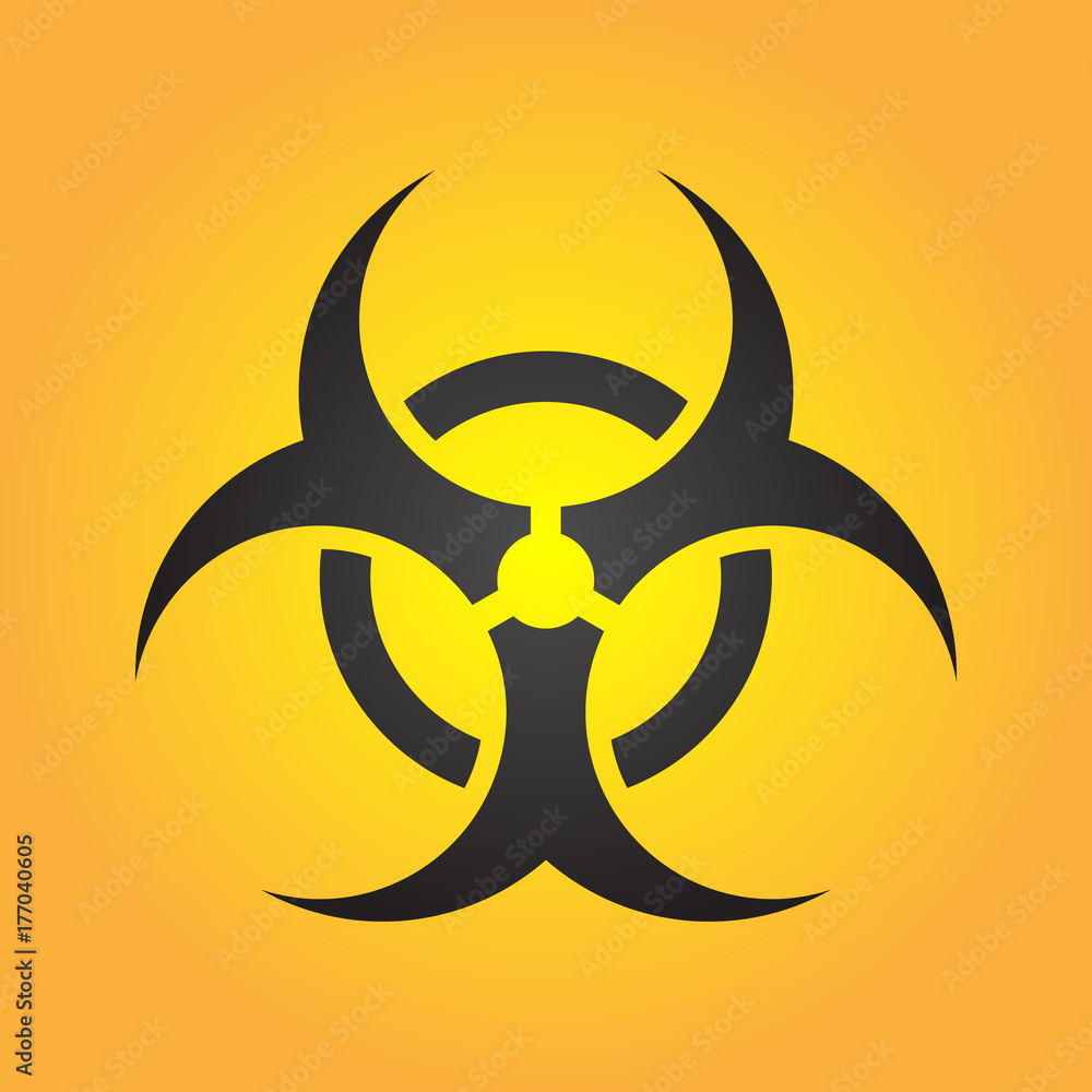 Biohazard illustration toxic sign, symbol. Warning radioactive zone ...