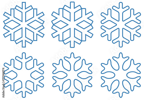 FLOCONS DE NEIGE contour vettoriale Stock | Adobe Stock