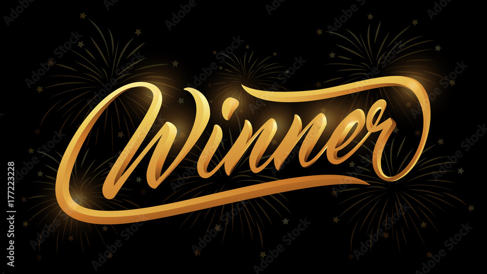 Elegant Winner invitation logo or card gold premium lettering ...