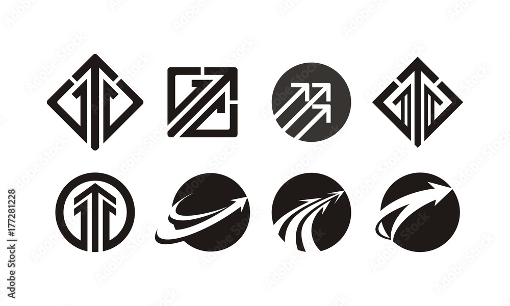 Arrow logo design package template vector Stock Vector | Adobe Stock