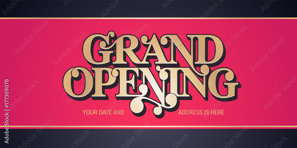 Grand opening vector background Stock Vector | Adobe Stock