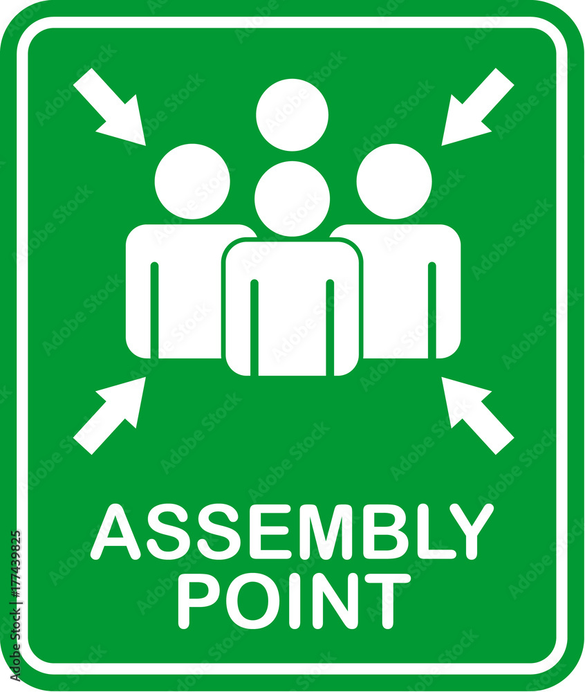 assembly point sign vector Stock Illustration | Adobe Stock
