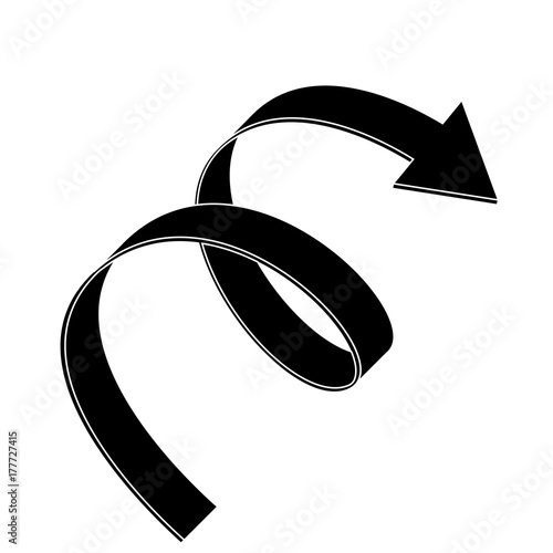 Black flat arrow. Swirl icon Stock ベクター | Adobe Stock