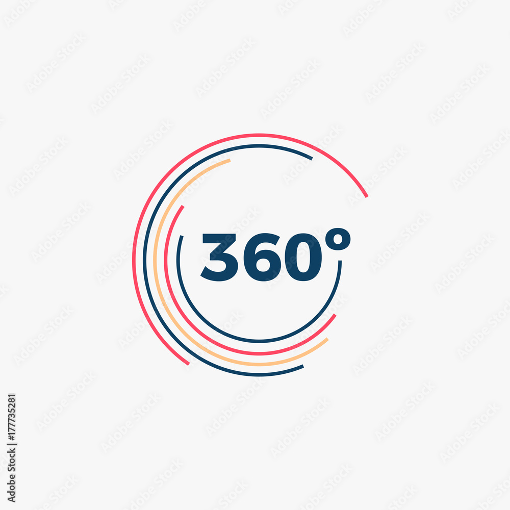 360 Degrees Angle Icon Stock Vector | Adobe Stock
