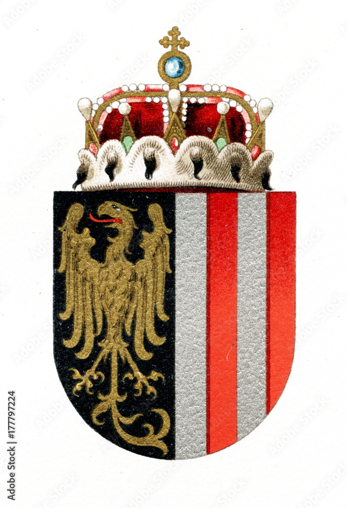Coat of arms of Upper Austria (Austro-Hungarian Empire) (from Meyers ...