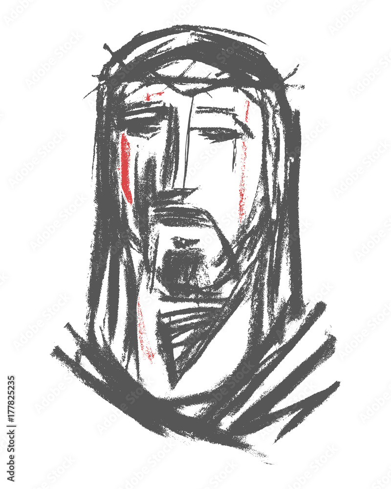 Jesus Christ Face vector illustration Stock Vector | Adobe Stock