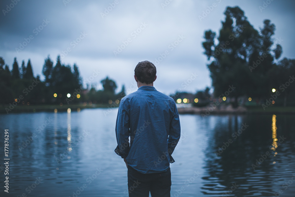 Portraits by a lake Stock Photo | Adobe Stock
