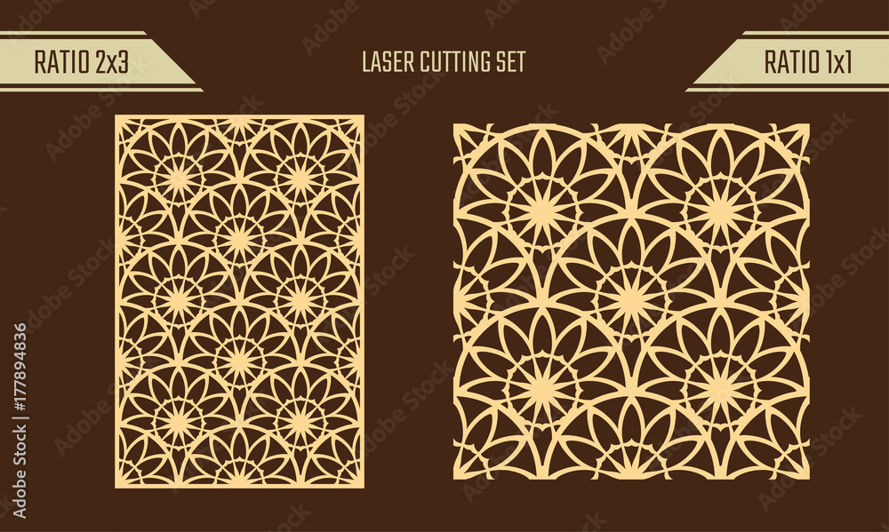 DIY Laser Cutting set. Woodcut Vector Panel. Plywood Lasercut Eastern ...